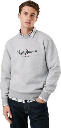 Pepe Jeans London Herren Macbeth Melange Crew Sweatshirt, Grau (Marl Grey), S
