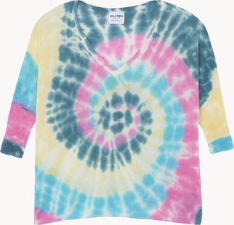 Kujten Pull cachemire col V oversize tie & dye - Pull Minie Sunny
