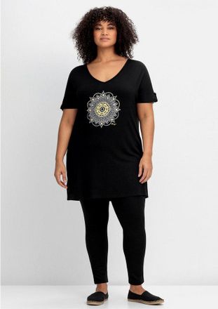Sheego T-Shirt Longshirt Extra lang mit Frontdruck, in Oversize-Form