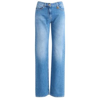 Elisabetta Franchi Palazzo Jeans mit Logo-Detail - - Jeans - Damen - Blau - W31