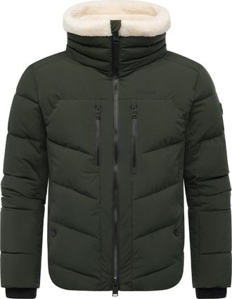 Stone Harbor Herren Winterjacke warme Steppjacke mit Brusttaschen und kuscheligem Kragen Ansello XX Dark Olive Gr. L