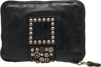 Campomaggi Portemonnaie - Leather wallet with stud detail - Gr. unisize - in Braun - für Damen