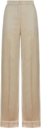 Max Mara Femme, Pantalons, Beige, Taille: 34 FR Pantalon en organza de soie
