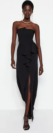 Trendyol Maxi-&auml;rmelloses Abend- und Ballkleid, gerade/Shift, Abschluss/Prom - Schwarz
