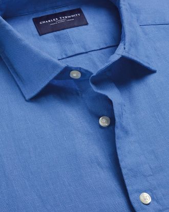 CHARLES TYRWHITT Reines Leinenhemd - Kornblumenblau