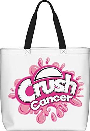 Generic Sac Fourre-Tout Sensibilisation Au Cancer Du Sein Sac &Agrave; Bandouli&egrave;re En Toile De Grande Capacit&eacute; Avec Poign&eacute;es Sacs &Agrave; Main, Pour Voyage, &Eacute;cole, Filles,