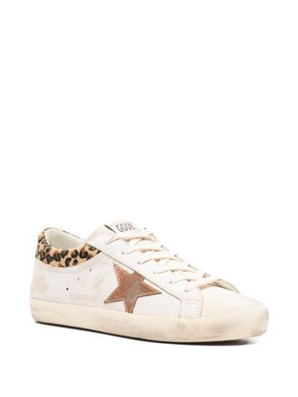 Golden Goose Leopard-Print Calf Hair Sneaker - White