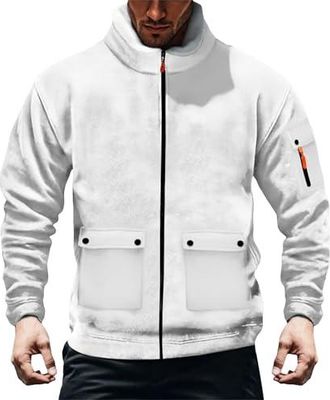 Generic Veste pour homme avec fermeture éclair - Chaud - Rembourré - Col montant - Manches longues - Parka - Coupe décontractée - Pour sports dhiver - Pour le