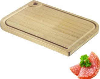 Westmark Schneidebrett Bambus - hochwertige Schneideunterlage mit Saftrille, Küchenbrett aus Holz zum einfachen Schneiden von Lebensmitteln - Bambus, 40 x 29 c