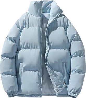 Generic Veste dhiver légère pour femme - Col montant - Manteau court chaud - Col montant - Parka matelassée - Polaire épaisse - Fermeture éclair - Manteau dhi