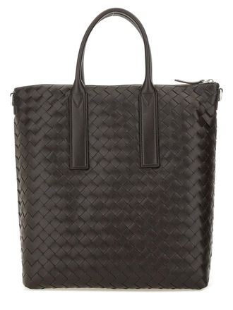 Bottega Veneta Unisex Tote Bag North-South Brown Calfskin Handbags Hand