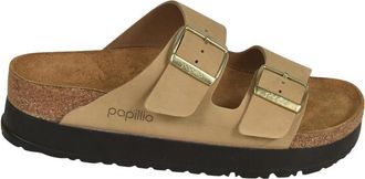 Birkenstock Femme, Chaussures, Beige, Taille: 37 EU Arizona Flex Platform Nubuck Leather