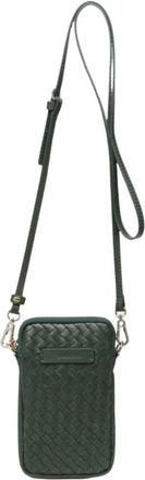 Abbacino Femme, Sacs, Vert, Taille: ONE Size Bolso para el m&oacute;vil de piel trenzada