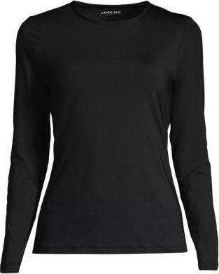 Lands End Badeshirt, Damen, Gr&ouml;&szlig;e:44-46 regular, Schwarz, Nylon-Mischung, by Lands End