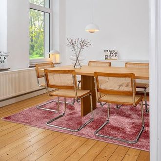 Astra Tapis de Haute qualit&eacute; Salon, Chambre - Tapis Moelleux &agrave; Poils Courts Doux - Tissu Plat uni pour lint&eacute;rieur - Tapis Vieux Rose, 120 x 180 cm