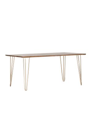 Landscape Esstisch, Braun, Gold, Holz, Mangoholz, massiv, rechteckig, 90x76x160 cm, Esszimmer, Tische, Esstische