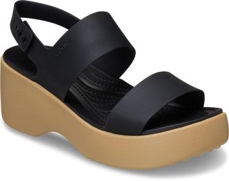 Crocs Plateausandale CROCS Brooklyn Sky Sandal, Damen, Gr. 36, schwarz, schwarz, cashew, Croslite, Schuhe, Sandalette, Sommerschuh mit Riemenverschluss