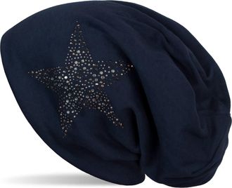 styleBREAKER M&uuml;tze Beanie M&uuml;tze mit Strass Nieten Stern
