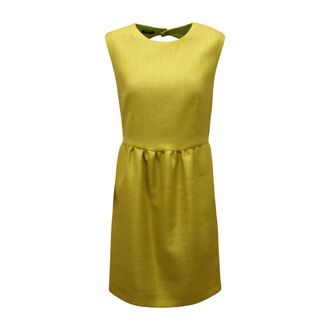 Hanita Gelbes Texturiertes Kleid mit Rei&szlig;verschluss hinten - - Dresses - Damen - Gelb - M