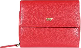 Braun Büffel Mittelgroße ASTI Reißverschlussbörse aus feingenarbtem Leder gefertigt und mit goldenen Metallakzenten - 8 Kartenfächer 5 Steckfächer - Edles Rot