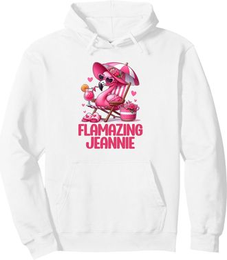 BDAZ Flamazing Jeannie Pink Flamingo Tropical Beach Trip Damen Pullover Hoodie