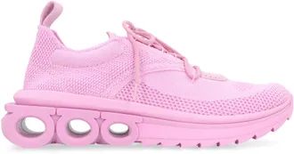 Ferragamo Womens Nima Low-Top Sneakers Pink Calf Trainers