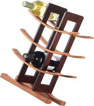 DOITOOL Holz Weinregal Stehend aus Naturholz Elegantes Flaschenregal für Rotwein Schmaler Flaschenhalter für Zuhause Bar Restaurant Stilvolle Aufbewahrung und