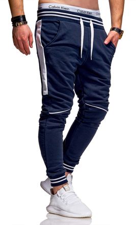 Rello & Reese Herren Jogginghose Trainingshose Hose Sporthose JG-3117 (L, Navy)