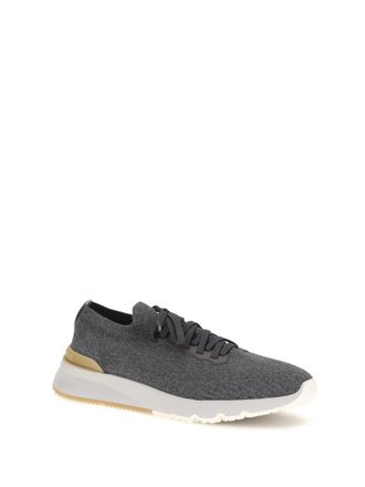 Brunello Cucinelli Mens Cotton Sneakers Inverno+lavagna+gr.chiaro-Panama-Ambra Upper: Cotton; Sole: Rubber Inverno+lavagna+gr.chiaro/panama/ambra