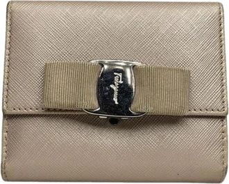Ferragamo Portefeuille Vintage Pre-owned - Femme - Pre-owned - Beige - Taille: ONE Size