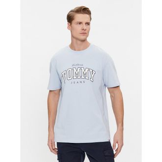 Tommy Jeans T-Shirt Varsity DM0DM18287 Himmelblau Regular Fit