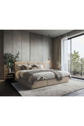 MID.YOU Mid.you Familienbett, Beige, Textil, H3, 270x200 cm, Bettkasten, gepolstertes Kopfteil, Stoffauswahl, in verschiedenen Gr&ouml;&szlig;en erh&auml;ltlich, Schlafzimmer