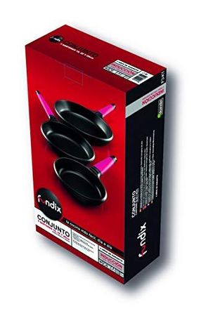 Fundix SET 3 PFANNEN INDUKTION GRIFF VIOLETT 18-22-26 CM