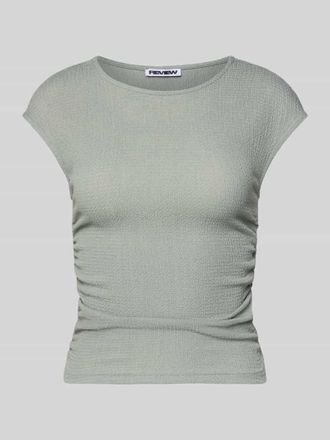 Review Strukturiertes T-Shirt mit Rundhalsausschnitt
