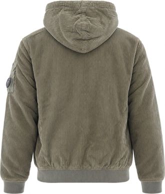 C.P. Company Ribbed Corduroy Hooded Jacket - Gray