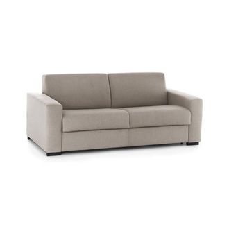 Dmora Talamo Italia - 3-Sitzer Schlafsofa Aliana, Wohnzimmersofa mit drehbarer Öffnung aus gepolstertem Stoff, Standardarmlehnen, 100 % Made in Italy, cm 22