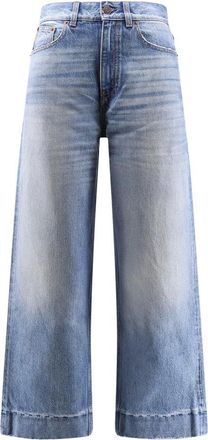 Chlo&eacute; Femme, Jeans, Bleu, Taille: W27 Jean &Eacute;vas&eacute; Court Taille Haute