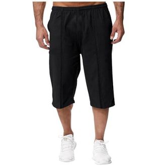 Generic NAFING Pantacourt Homme &Eacute;t&eacute; Respirant Pantalon Yoga Plage Baggy Shorts Bermudas Sport Jogging Taille Elastique Pants Cordon De Serrage Pantalons Trava