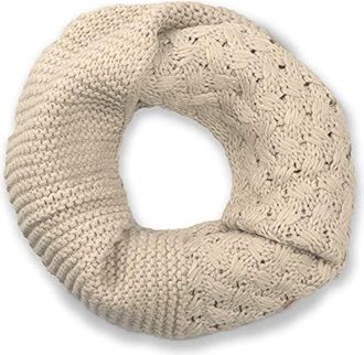 styleBREAKER &eacute;charpe loop tricot&eacute;e avec motif m&eacute;lang&eacute;, mailles fines unies, &eacute;charpe dhiver, unisexe 01018153, couleur:Beige