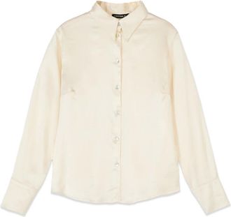 Oltre Femme, Blouses et Chemises, Blanc, Taille: 48 FR Chemise en satin de viscose