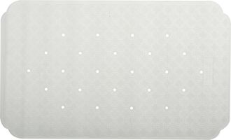 Spirella Duschmatte Ruby Badematte Duscheinlage antibakteriell rutschfest mit Saugnäpfen-Weiß-ca. 53 x 53 cm-Naturkautschuk, White
