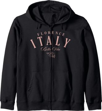 Trendy Apparel Florence Italy Bella Vita Line Art Rose Kapuzenjacke
