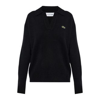 Lacoste 3D-gestrickter Kaschmir-Pullover mit Polokragen - - Knitwear - Damen - Schwarzk - M