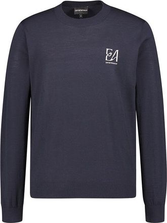 Emporio Armani Herren Pullover blau Schurwolle unifarben
