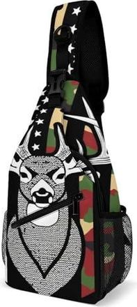 Generic Sacoche Homme Bandouliere Camouflage drapeau am&eacute;ricain pour la chasse au cerf L&eacute;ger Sac &agrave; Bandouli&egrave;re R&eacute;glable Sac &agrave; Dos Militaire pour Camping Homme 