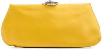 Chanel Sac pochette en satin doccasion - Femme - Pre-owned - Jaune - Taille: ONE Size