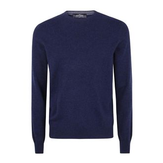 Gran Sasso Feinstrick Pullover mit Rundhalsausschnitt - - Knitwear - Herren - Blau - L