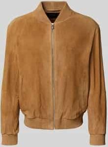 HUGO BOSS Regular Fit Lederjacke aus echtem Ziegenleder