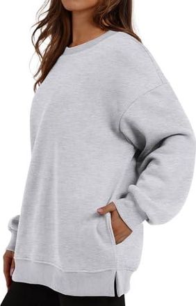 Generic Pull surdimensionné pour femme - Grande taille - Pull à capuche résistant aux intempéries - Pull à capuche pour femme, gris, XXL