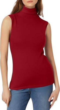 Generic D&eacute;bardeur Femme Coton Tank Top Haut sans Manches &agrave; col roul&eacute; &eacute;l&eacute;gant pour Dames, Parfait pour Un Look Moderne en Toute Saison